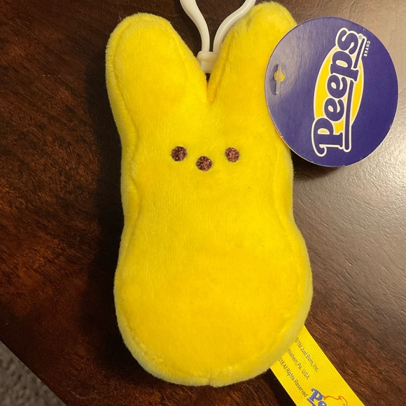 Peeps | Toys | Peeps 26 Velvety Plush Bunny Shape Backpack Clip Yellow ...